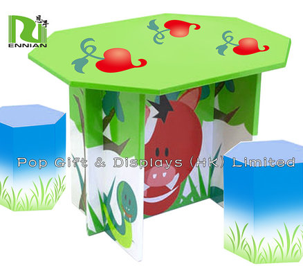 Recyclable Cardboard Furniture Display Beautiful Kids Cardboard Chair And Desk supplier