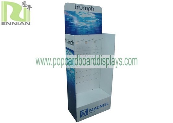 Corrugated Cardboard Floor Displays Glossy / Matt With Hooks supplier
