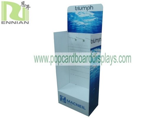 Corrugated Cardboard Floor Displays Glossy / Matt With Hooks supplier