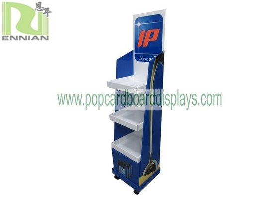 Glossy Corrugated Cardboard Display FSC With Wheel For Food Dump supplier
