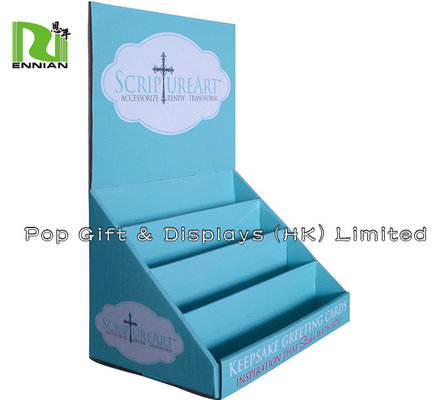 Customized Four Layers Ladder Type Counter Displays For Greeting Cards supplier