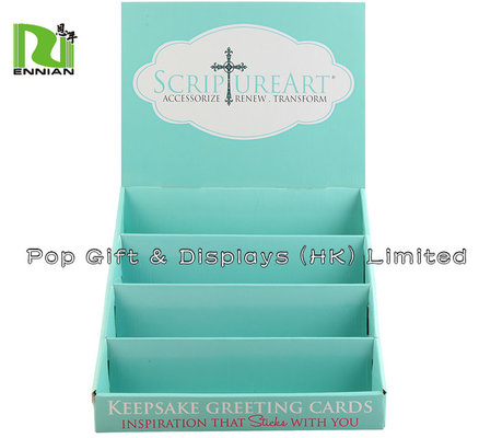 Customized Four Layers Ladder Type Counter Displays For Greeting Cards supplier