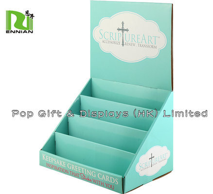 Customized Four Layers Ladder Type Counter Displays For Greeting Cards supplier