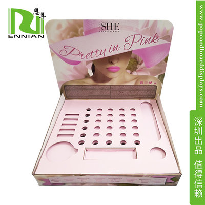 Mascara POP Cardboard Displays Counter Lip Gloss Display Rack supplier