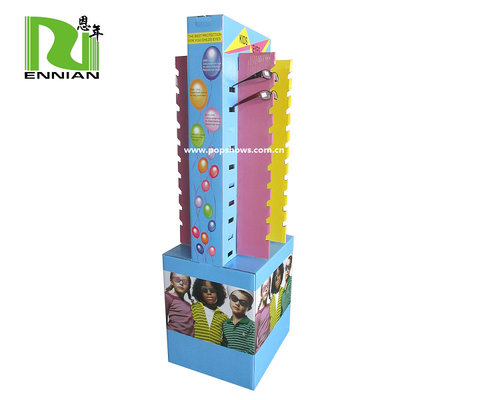 Food Dump Corrugated Cardboard Display Stand , Goggles Display Racks Eco Friendly supplier