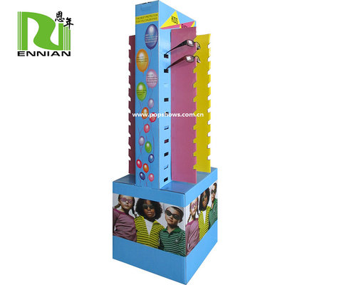 Food Dump Corrugated Cardboard Display Stand , Goggles Display Racks Eco Friendly supplier