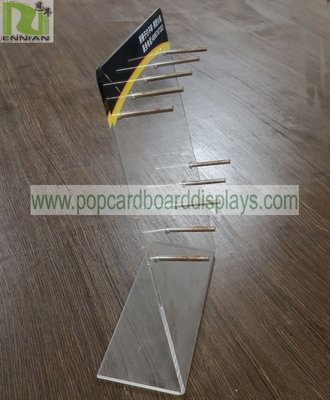 Counter Lighter POS Clear Acrylic Brochure Holder Durable With Metal Hooks supplier