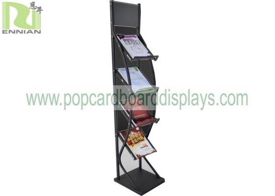 Magazine Metal Wire Display Racks Spray Paint Surface Book Shelf Custom Size supplier