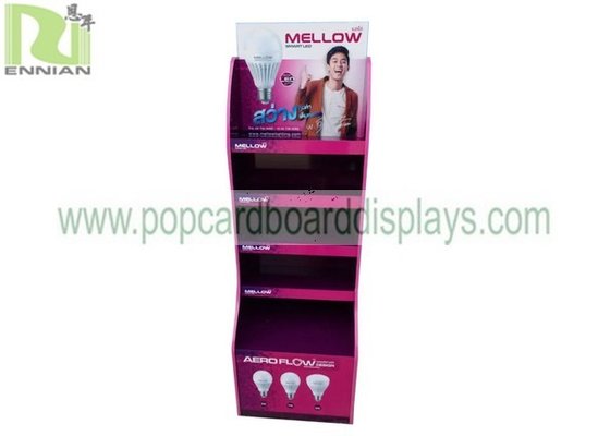 SGS LED Light Wooden Retail Display Stands Flooring Silk Screen Printing Logo supplier