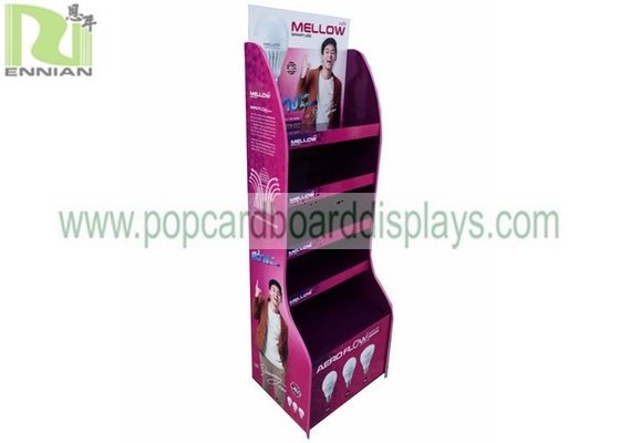 SGS LED Light Wooden Retail Display Stands Flooring Silk Screen Printing Logo supplier