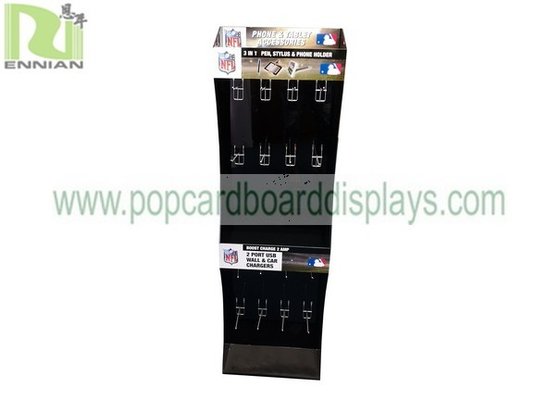 Black Acrylic Counter Display Stands PS Material Sidekick Type With Metal Pegs supplier