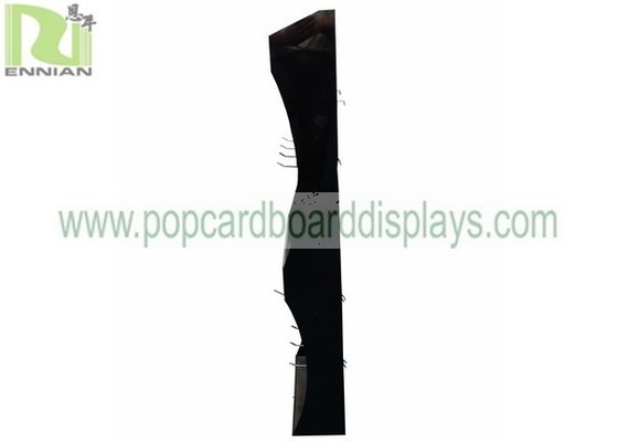 Black Acrylic Counter Display Stands PS Material Sidekick Type With Metal Pegs supplier