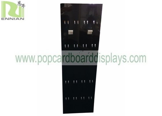 Black Acrylic Counter Display Stands PS Material Sidekick Type With Metal Pegs supplier