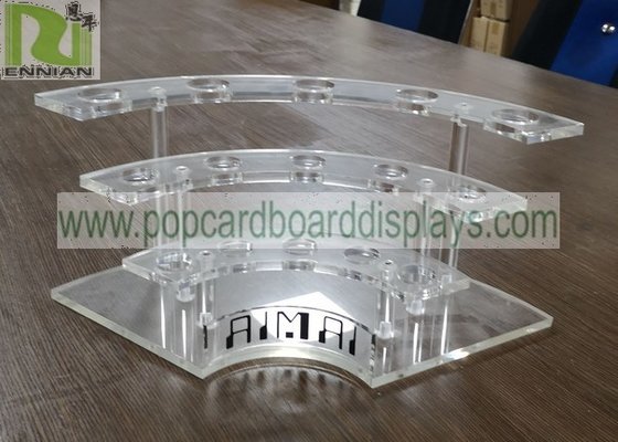 Cosmetic Acrylic Tabletop Display Stands , Plastic Cascade Clear Display Stands supplier