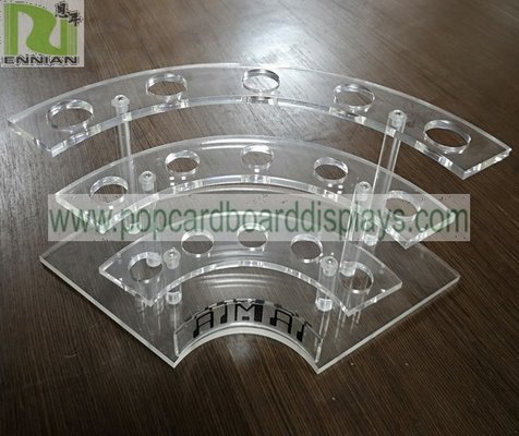 Cosmetic Acrylic Tabletop Display Stands , Plastic Cascade Clear Display Stands supplier