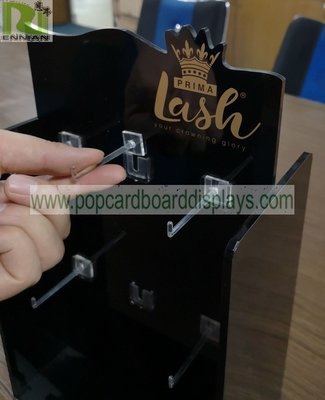 2 sides black Acrylic Display Stand , Acrylic Top Counter Displays , customized acrylic storage rack supplier