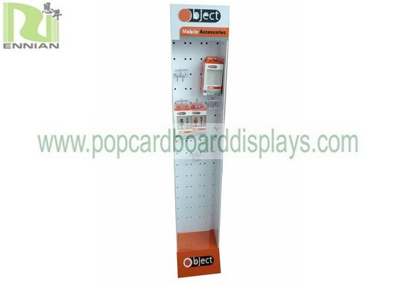 Phone Accessories Acrylic Tiered Display Stands , Acrylic Display Rack With Metal Pegs supplier