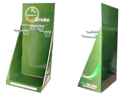 Fashion Green Portable Cardboard Counter Displays Shelfs ENCD023 for hanging disposed good supplier