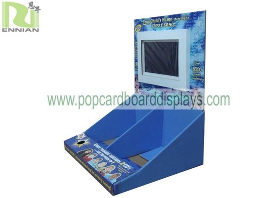 POP Acrylic Counter Stationery Cardboard Display Shelves With LCD On The Header supplier