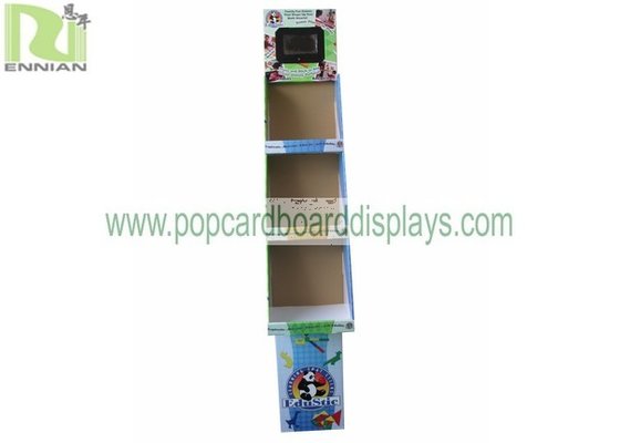 POP LCD cardboard books display shelf cardboard greeting card display stand with LCD can play vidio pop up display stand supplier