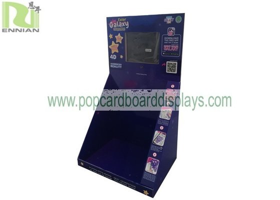 POP Acrylic Counter Stationery Cardboard Display Shelves With LCD On The Header supplier