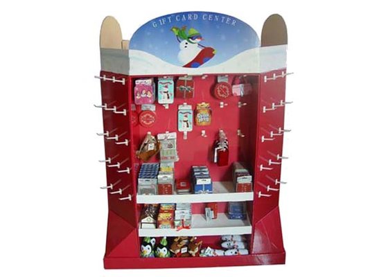 Red Pop Cardboard display with glossy lamination for Christmas Promotional supplier