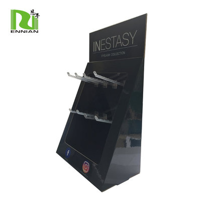 countertop pets display stand ,cardboard counter display unit with plastic hooks for blister products supplier