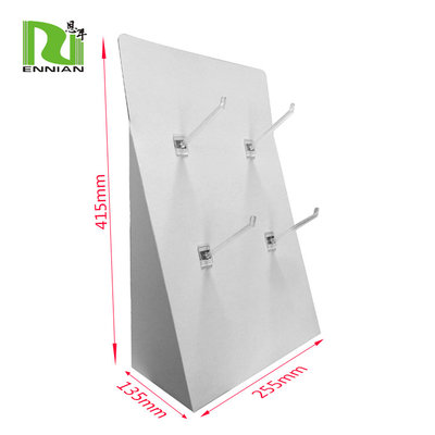 countertop pets display stand ,cardboard counter display unit with plastic hooks for blister products supplier