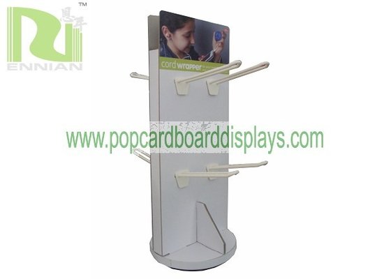Cord Wrapper Cardboard Spinner Displays Racks With Hooks And Rotatable supplier