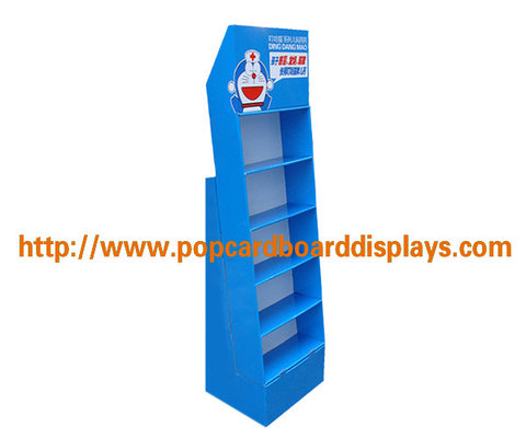 Blue 5 Layer Green Tea or Black tea Cardboard Floor Displays For Retail Store supplier