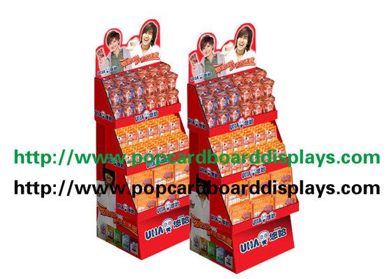 Baby Talcum Powder Corrugated Cardboard Floor Displays with Red Color supplier