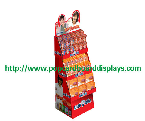Baby Talcum Powder Corrugated Cardboard Floor Displays with Red Color supplier