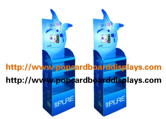 Pop Foldable Blue Color Glossy Recycled Display Stand For Drinks supplier