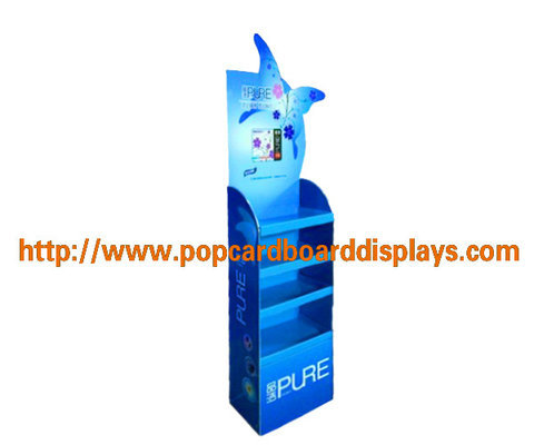 Pop Foldable Blue Color Glossy Recycled Display Stand For Drinks supplier