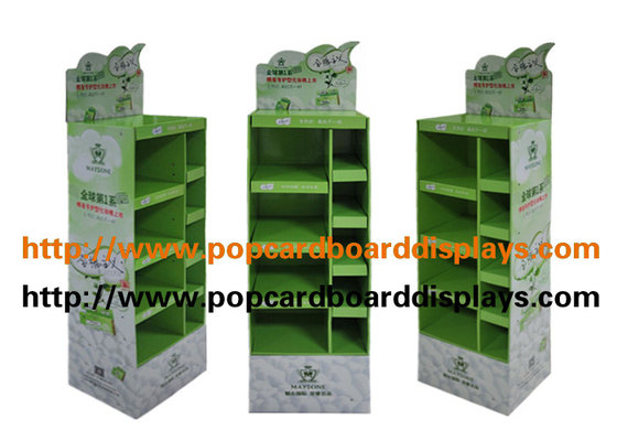 Corrugated Paper Display Stand Foldable With CMYK Color for Health food supplier