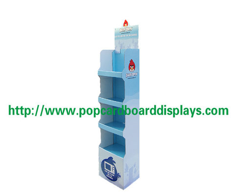 Portable Books Point Of Sale Trade Show Display Stand With Four Trays bule color supplier