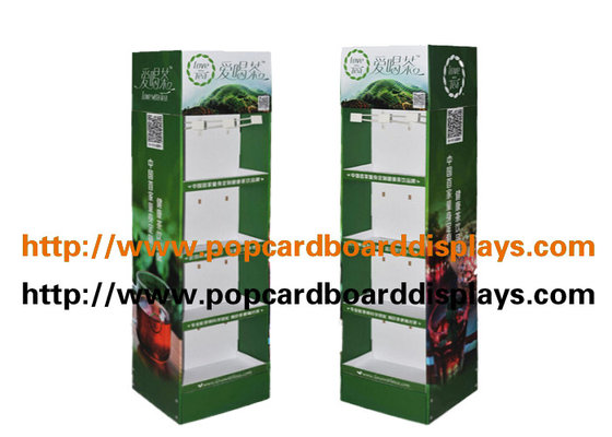Free Standing Cardboard Display Stand For Green Tea / Lipton Tea Bag Advertising supplier