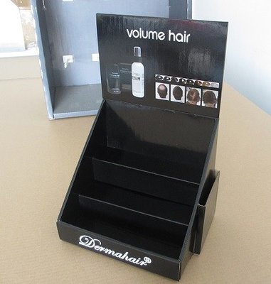 Hairs care Cardboard Counter Displays tiers type paper tabletop display supplier
