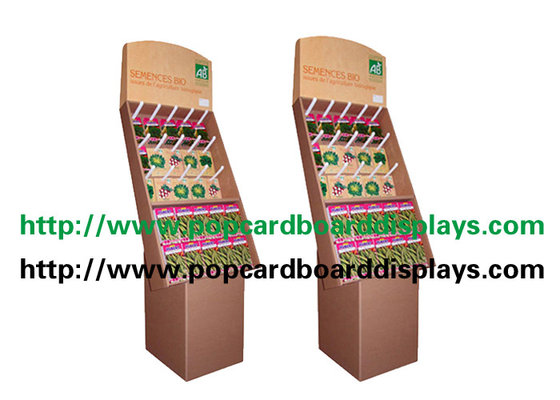 Eco-friendly Store pos display stands cardboard with plastic hooks supplier