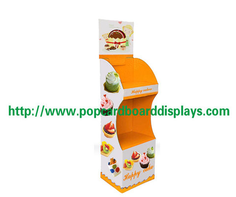 Yellow 2 Layers cardboard pop display Stand , Retail Store displays supplier