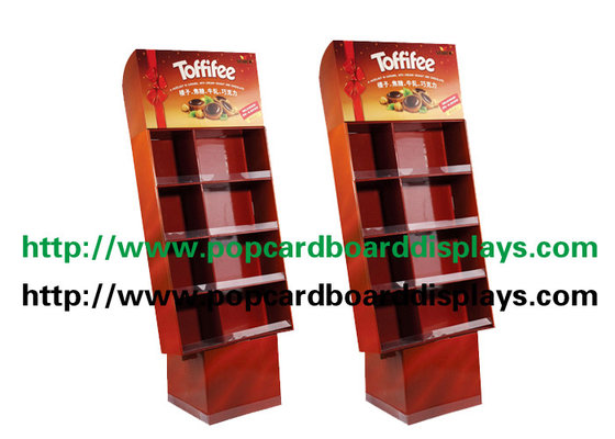 Four Tier Heavy Duty Corrugated Cardboard Floor Display Stands With printing supplier