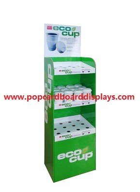 Mugs Corrugated Cardboard Floor Displays With 4 Color Offset Printing supplier