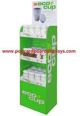Mugs Corrugated Cardboard Floor Displays With 4 Color Offset Printing supplier