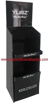 Black Supermarket Cardboard Floor Displays Stands Environmental Friendly supplier