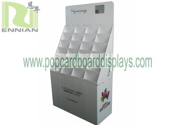 POP LCD cardboard books display shelf cardboard greeting card display stand with LCD can play vidio pop up display stand supplier