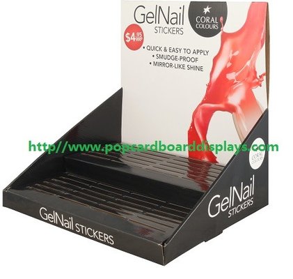 Nail polish retail POP cardboard displays 2 tiers countertop display racks supplier