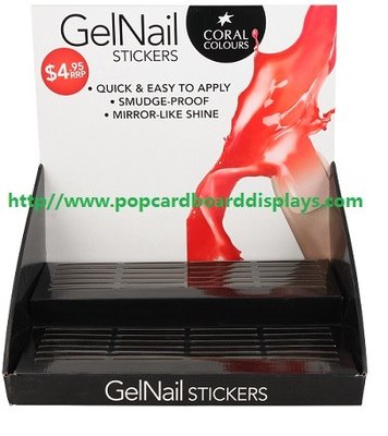 Nail polish retail POP cardboard displays 2 tiers countertop display racks supplier