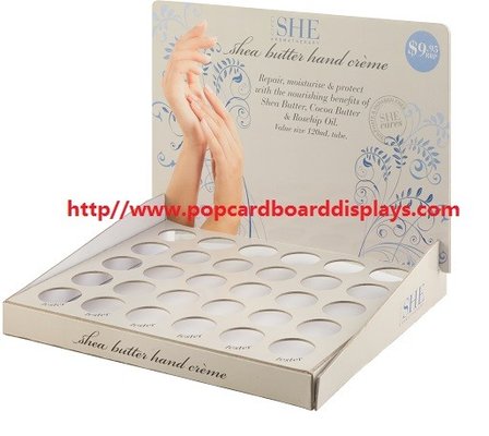 Hand cream cardboard counter display paper rack stand printed countertop display supplier