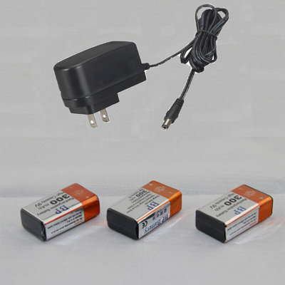 Desktop & AC charger 9V Charger and Rechargeable battery of 300 mAh for handheld metal detector