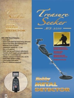 Underground treasure hunter discriminator metal detector for coins , relics , jewelry
